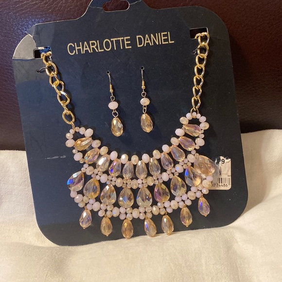 Charlotte Daniel | Jewelry | New Charlotte Daniel Necklace Earring Sets Light Pink And Gold ...